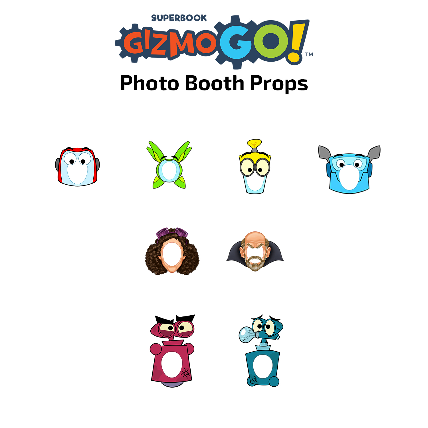 Downloadable GizmoGO! Photo Booth Props – Superbook Academy
